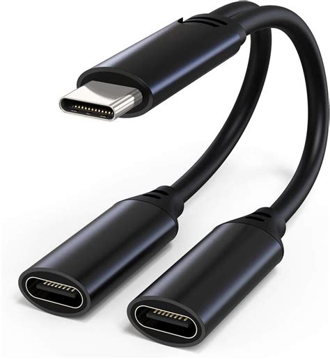 Amazon Com TiMOVO USB C Splitter Adapter Y Cable USB C Male To 2 USB C Female 1 USB A Female