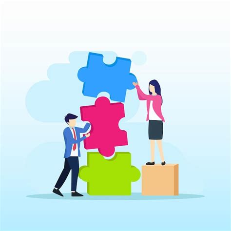 팀웍 협업 승리 벡터 일러스트 레이 션 프리미엄 벡터