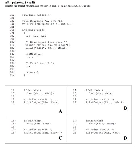 solved a6 variables 1 credit the following information