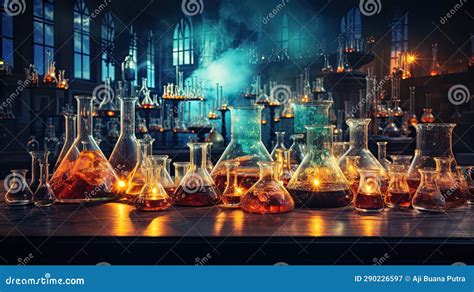Lab Chemistry Or Science Research And Development Concept With Copy Space Ai Generated Stock