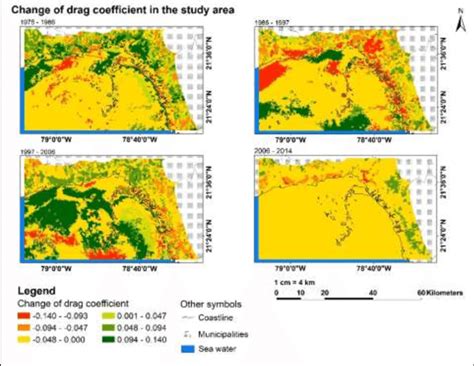 Spatial Representation Of Drag Coefficient Changes From To Download Scientific Diagram