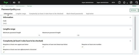 Password Policies In Sage X3 Version 12 Sage X3 Tips Tricks And Components