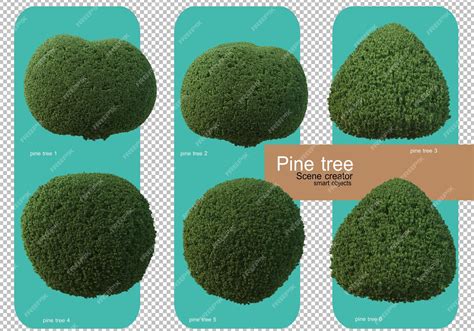 Premium Psd Various Forms Of Pine Trees Rendering