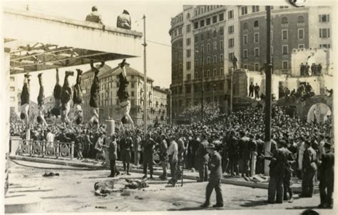 Benito Mussolini And His Compatriots After Being Executed In Milan