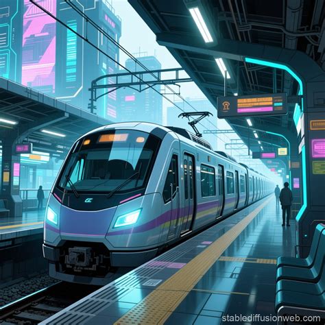 Generate Concept Art Of A Futurestic Train Station In Anime Prompts