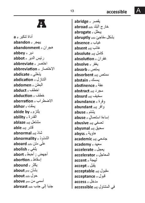 Arabic English Words