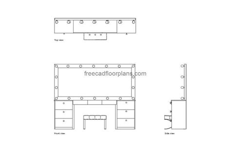 Makeup Vanity Free Cad Drawings