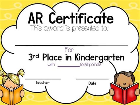 Award Certificates For Accelerated Reader By The Primary Peacock