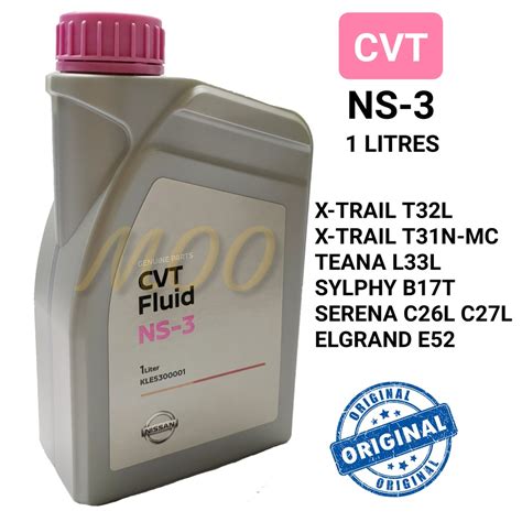 100% ORIGINAL NISSAN AUTO TRANSMISSION FLUID NS-3 CVT FLUID 1 LITRES X ...