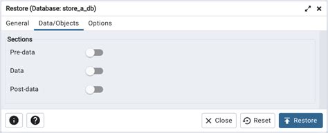 Restore Dialog — Pgadmin 4 613 Documentation