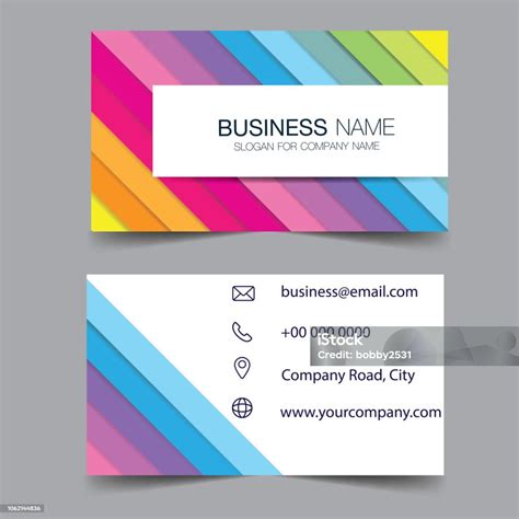 창의적이 고 깨끗 한 더블 양면 블루 명함 템플릿 골드 색상입니다 평면 디자인 벡터 일러스트입니다 편지지 디자인입니다 개성 개념에 대한 스톡 벡터 아트 및 기타 이미지