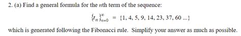 solved 2 a find a general formula for the nth term of the