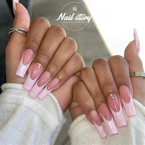 33 Light Pink French Tip Coffin Nails You Need To See Nail Designs Daily