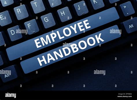 Hand Writing Sign Employee Handbook Word For Document That Contains An