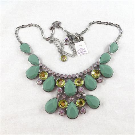 Pretty Lia Sophia Mint Green Crystal Rhinestone Nec Gem
