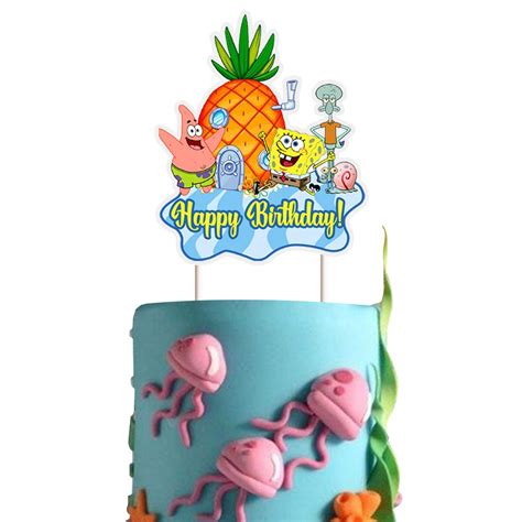 Spongebob Squarepants Cake Toppers Spongebob Cake Happy Birthday Porn