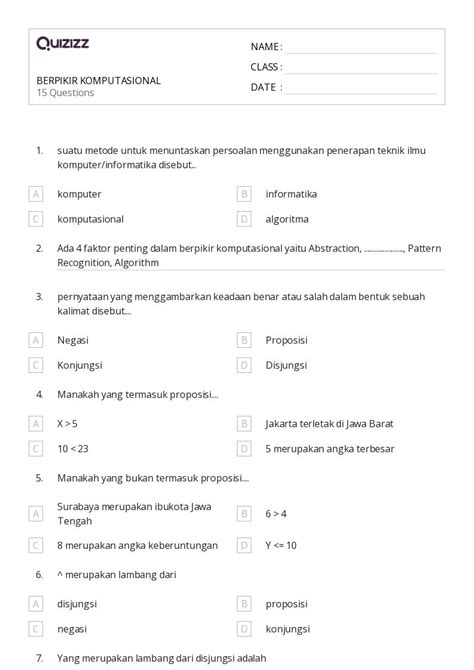 50 Lembar Kerja Konjungsi Untuk Tk Di Quizizz Gratis And Dapat Dicetak