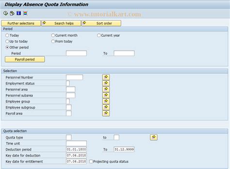 Pt Qta10 Sap Tcode Absence Quota Information