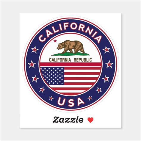 California Sticker Zazzle California Flag Logo California State