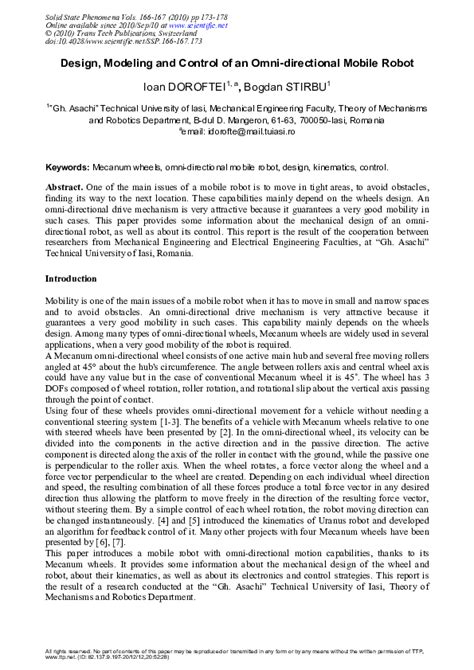 Pdf Design Modeling And Control Of An Omni Directional Mobile Robot