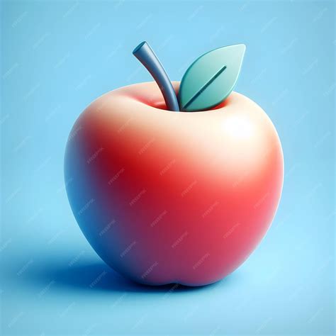 3d Flat Icon As Apple Icon With Copy Space On A Blue Background Concept As A Vector Image Of An