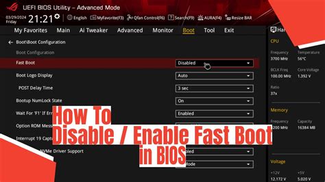 How To Disable Enable Fast Boot In BIOS YouTube