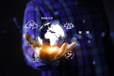 decentralized technology network web 3 0 concept man working using