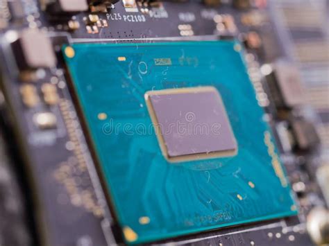 Close Up Of A Modern Cpu Socket On A Laptop Motherboard Stock Image