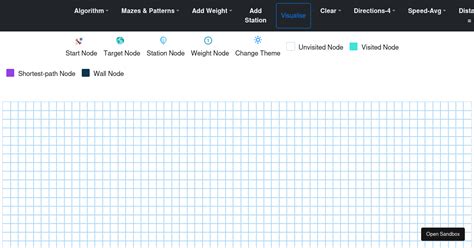 pathfinding visualizer codesandbox