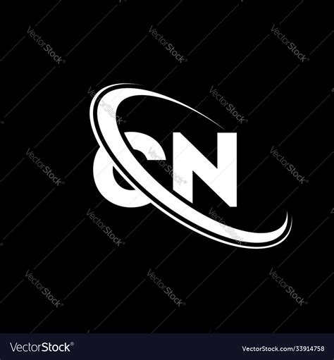 Cn Logo C N Design White Letter Cnc N Letter Vector Image