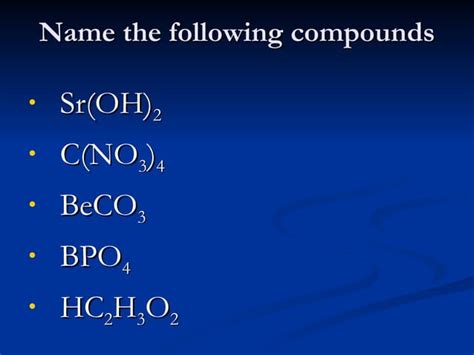 5 Polyatomic Ion Compounds Ppt Chemistry Science
