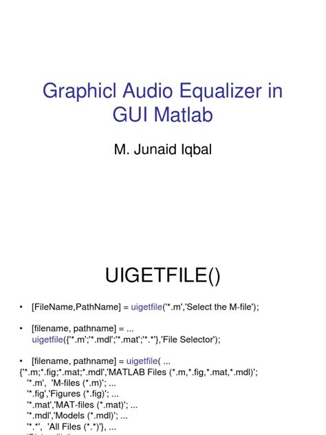 matlab audio equalizer gui pdf