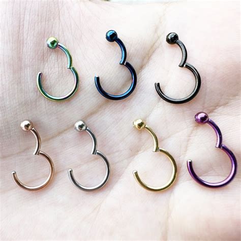 18g 16g 14g Hinged Segment Steel Captive Bead Ring Nose Hoop Cbr