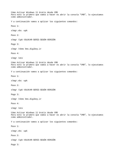 Activa Windows 11 Gratis Con Cmd Pdf Negocios Informática