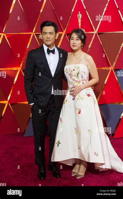 Los Angeles Usa 26th Feb 2017 Us Actor John Cho L And His Wife Kerri Higuchi Arrive For