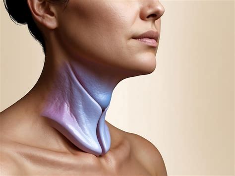 Swollen Thyroid Gland In Neck Medical Illustration Premium Ai