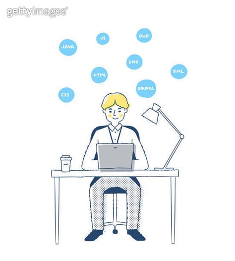 Programmer Deskworking Men And Programming Terms 이미지 1396785676 게티이미지뱅크