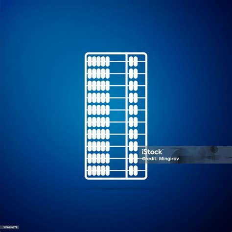 주 판 아이콘 파란색 배경에 고립입니다 전통적인 계산 프레임입니다 교육 부호입니다 수학 학교입니다 평면 디자인입니다 벡터 일러스트 레이 션 0명에 대한 스톡 벡터 아트 및