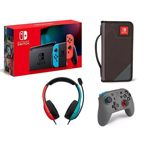 Nintendo Switch Neon With Wired Headset Nano Wireless Controller And Folio Case Sams Club