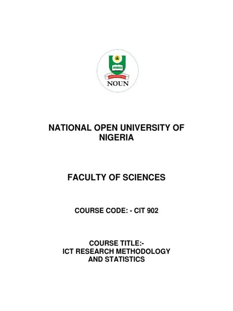 Cit 902 Ict Research Methodology And Statistics Pdf Methodology Survey Methodology