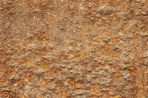 Rust Of Metals Corrosive Rust On Old Iron With A Hole Rusted Orange Painted Metal Wall Stock