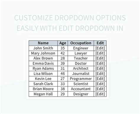 Customize Dropdown Options Easily With Edit Dropdown In Excel Template