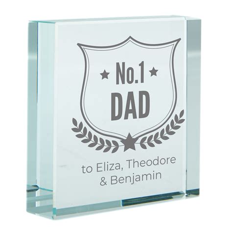 Buy Personalised Engraved Glass Token No 1 Dad For Gbp 1499 Card