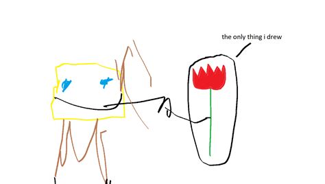 My Sister Drew Spongebob Picking Up Flowers Yes I Know It Looks Like He Has A Dick And Its A