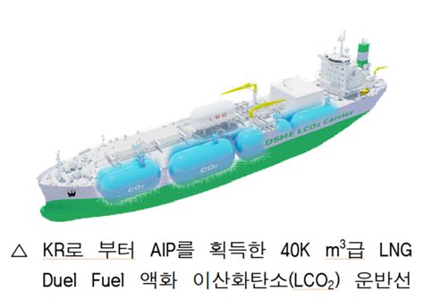 KR DSME 개발40K 액화 이산화탄소 운반선에 개념 승인