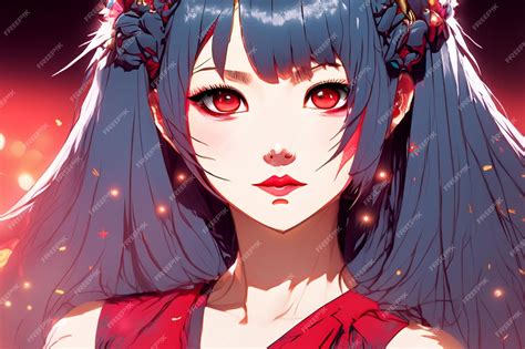 Menina Estilo Anime Do Japão Retratos De Mulheres Ilustração Avatar