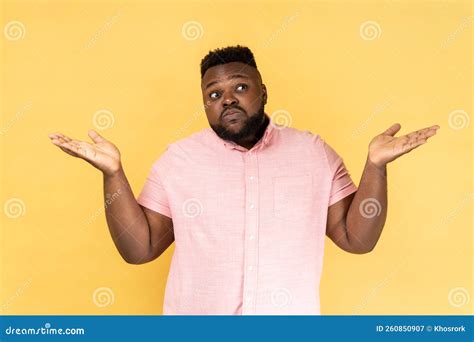 Man Shrugging Shoulders As Doesnt Know Answer Cant Make Decision