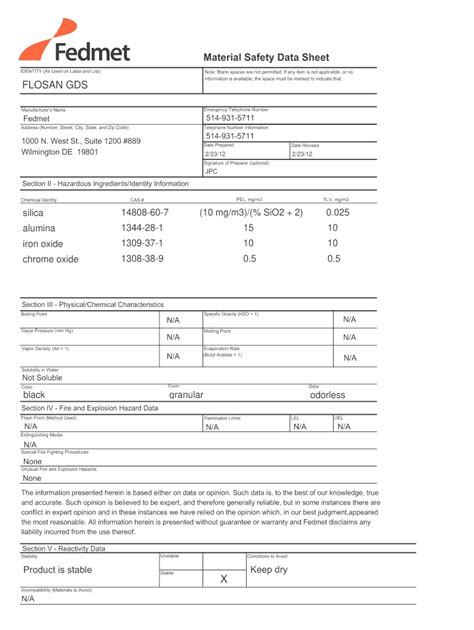 Msds Form 2023 Printable Forms Free Online