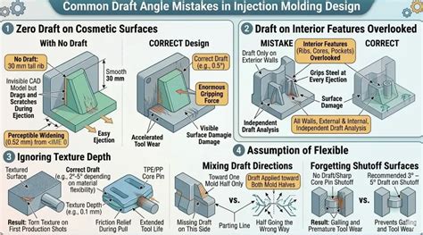 Draft Angle In Injection Molding Design Guidelines Lz Tooling Your
