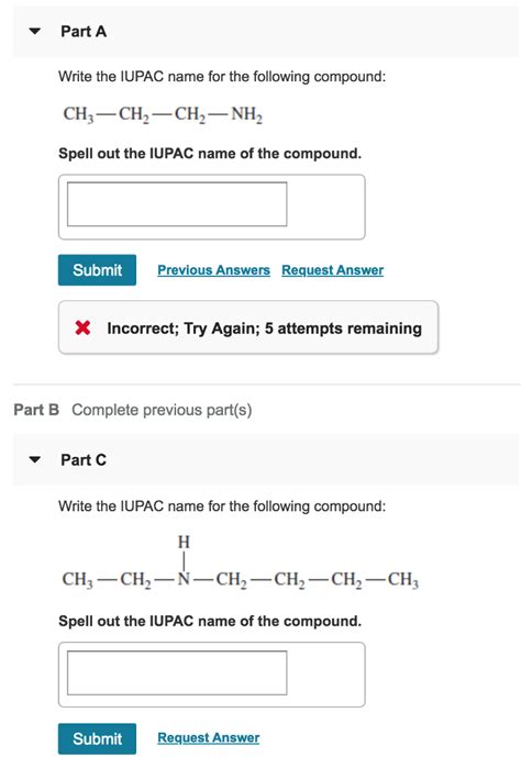 solved part a write the iupac name for the following